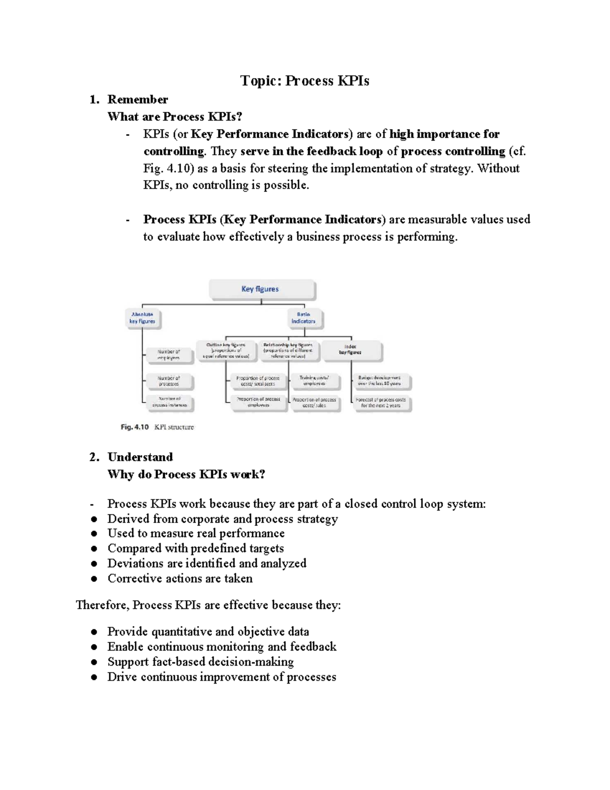Process KPIs: Understanding, Application, and Analysis - Studocu
