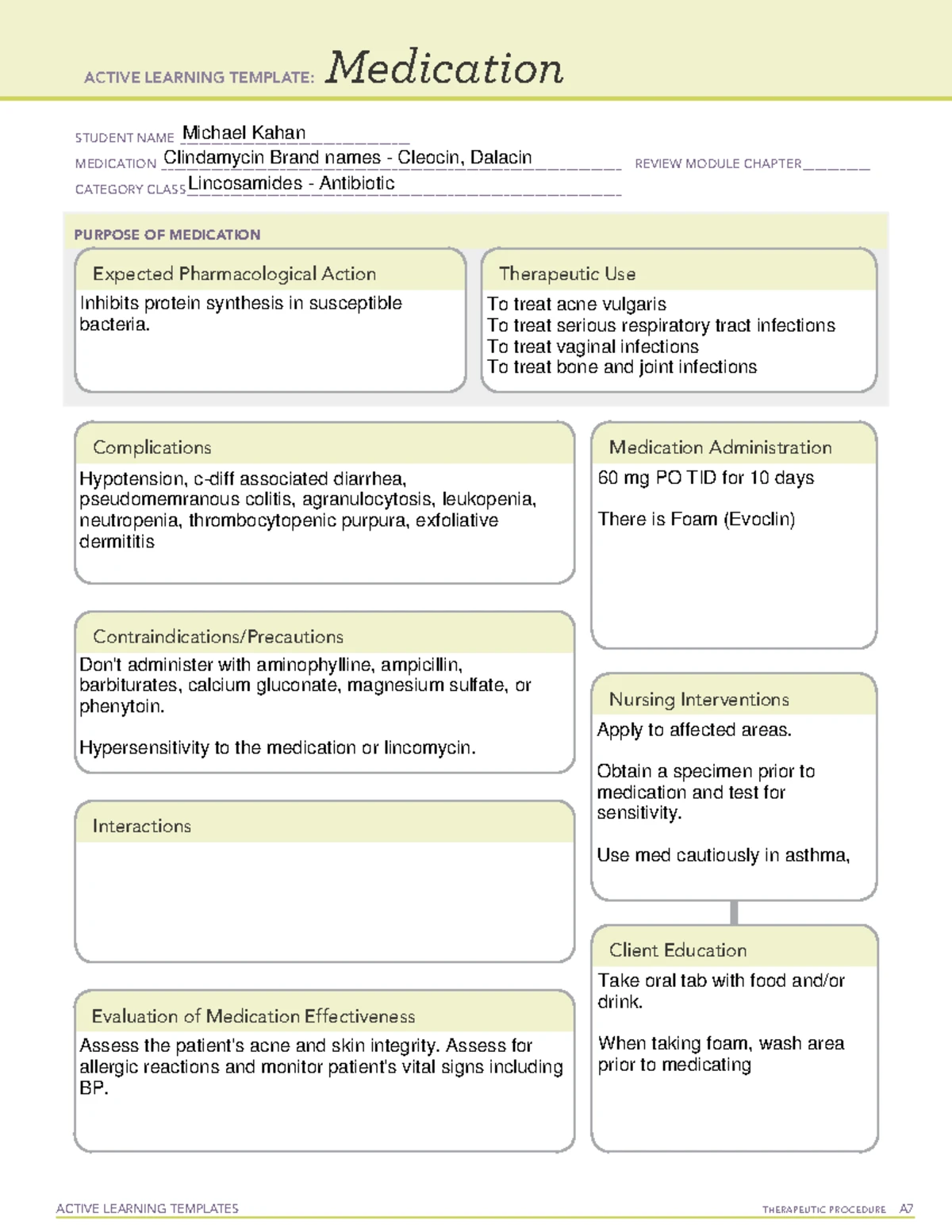 Ondansetron - ATI - ACTIVE LEARNING TEMPLATES THERAPEUTIC PROCEDURE A ...