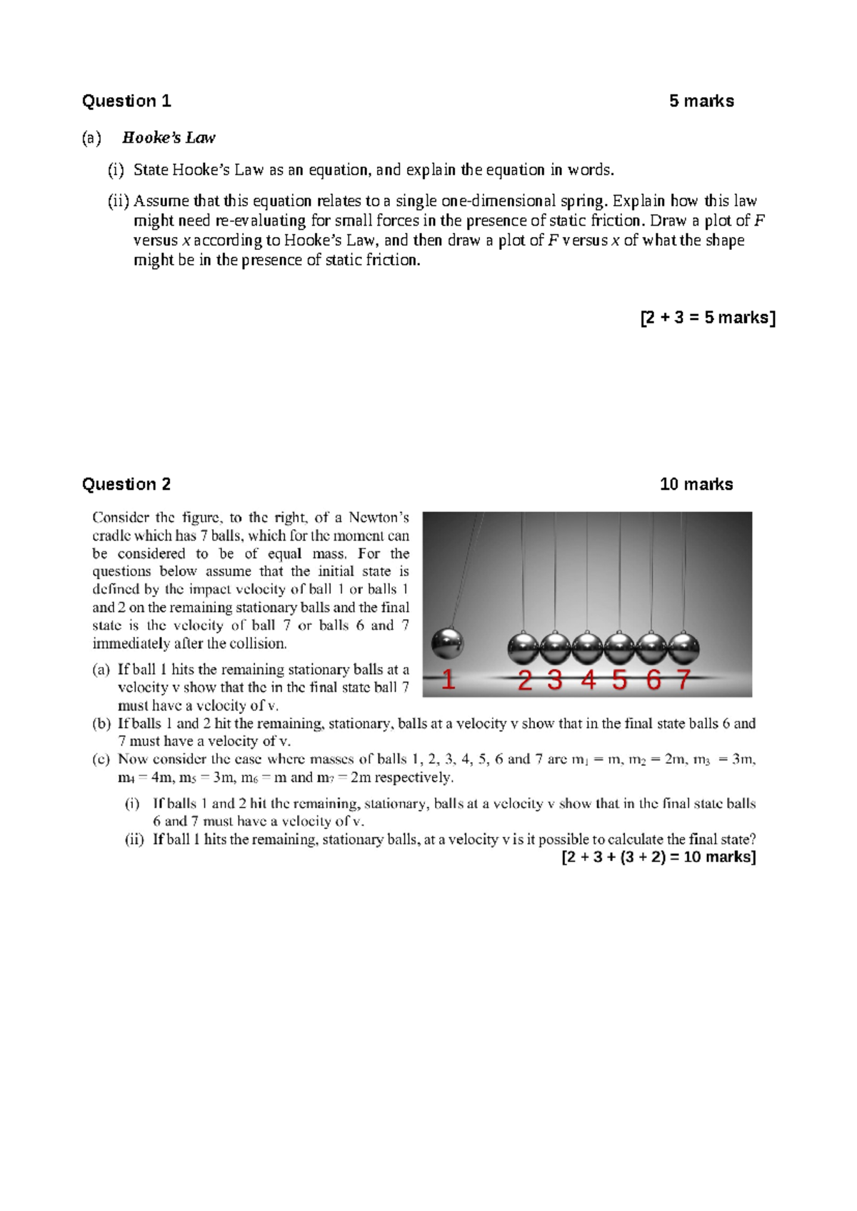 Final Exam Questions: Physics 101 - Circular Motion, Energy & Oscillations - Studocu