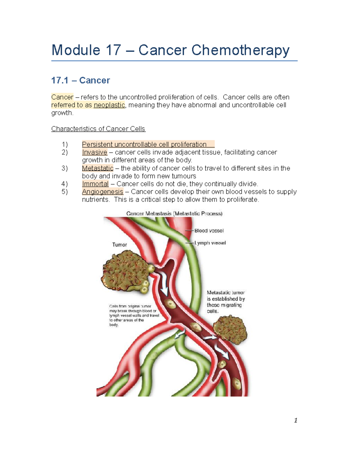Module 17 Cancer Chemotherapy: Mechanisms and Treatment Strategies ...