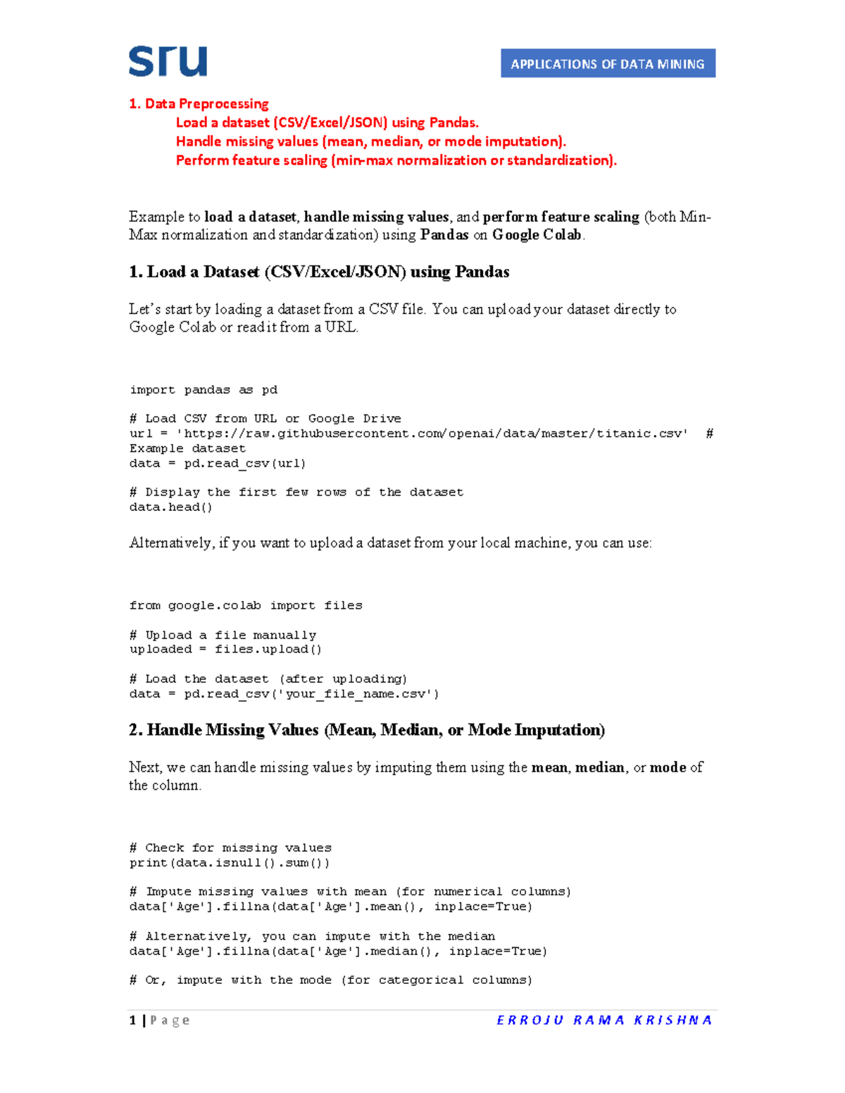 ADM Lab1 - Data Preprocessing with Python Pandas Techniques - Studocu