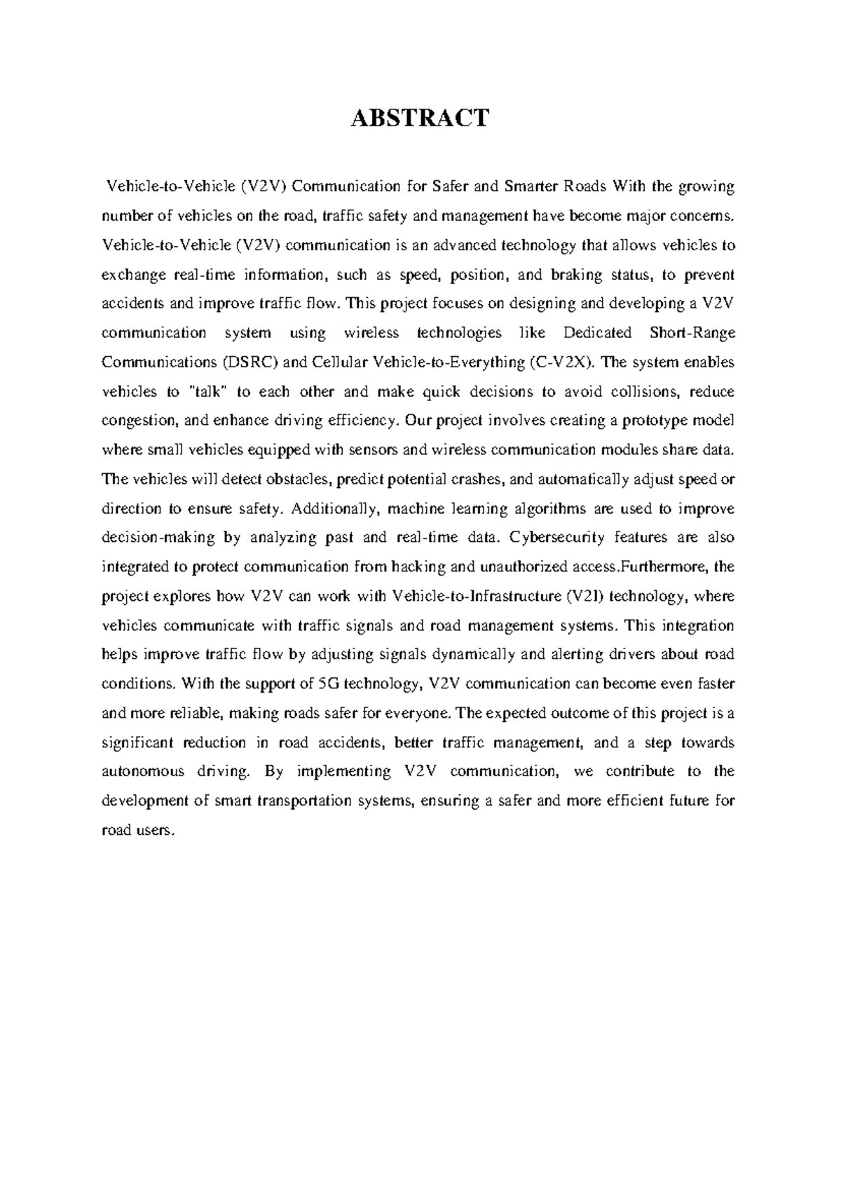 V2V Communication for Safer Roads: Enhancing Traffic Safety and ...