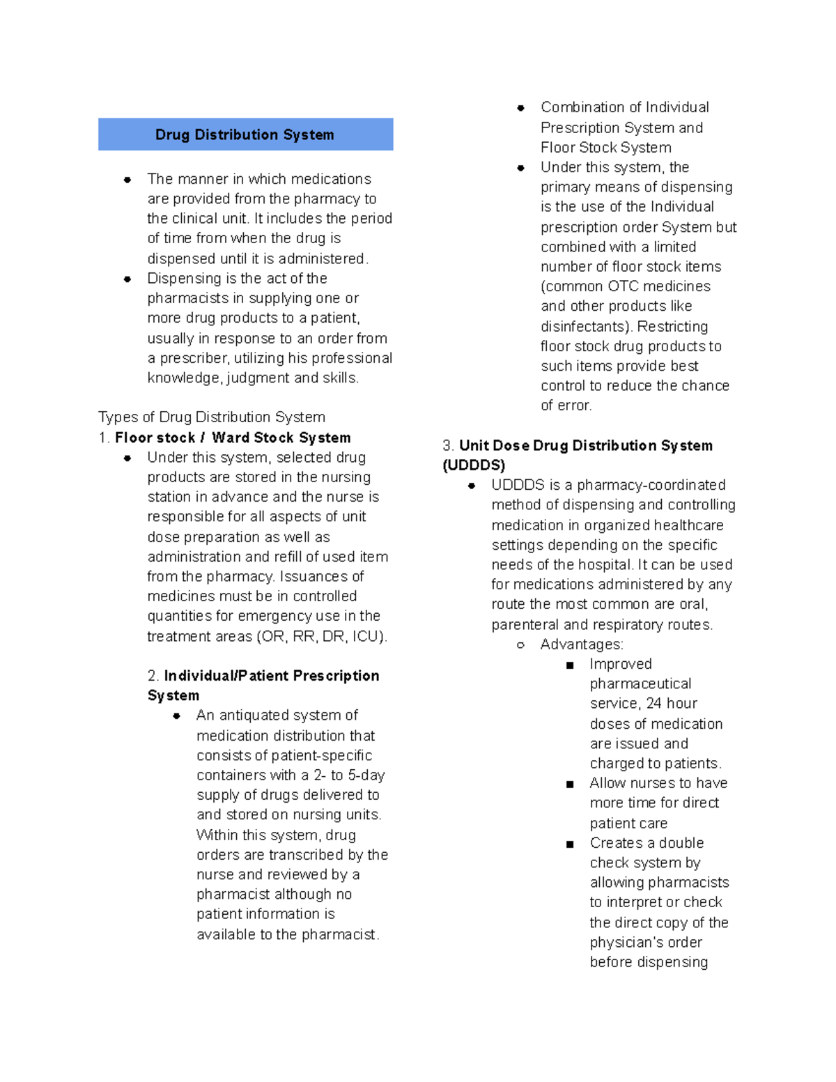 Drug Distribution System: Best Practices and Types Explained - Studocu