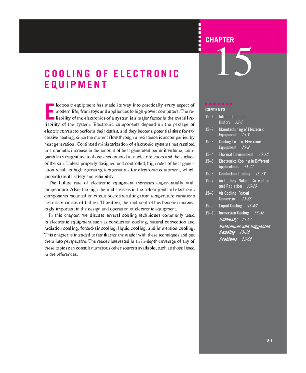 Cooling Techniques for Electronic Equipment - CHAPTER 15 - Studocu