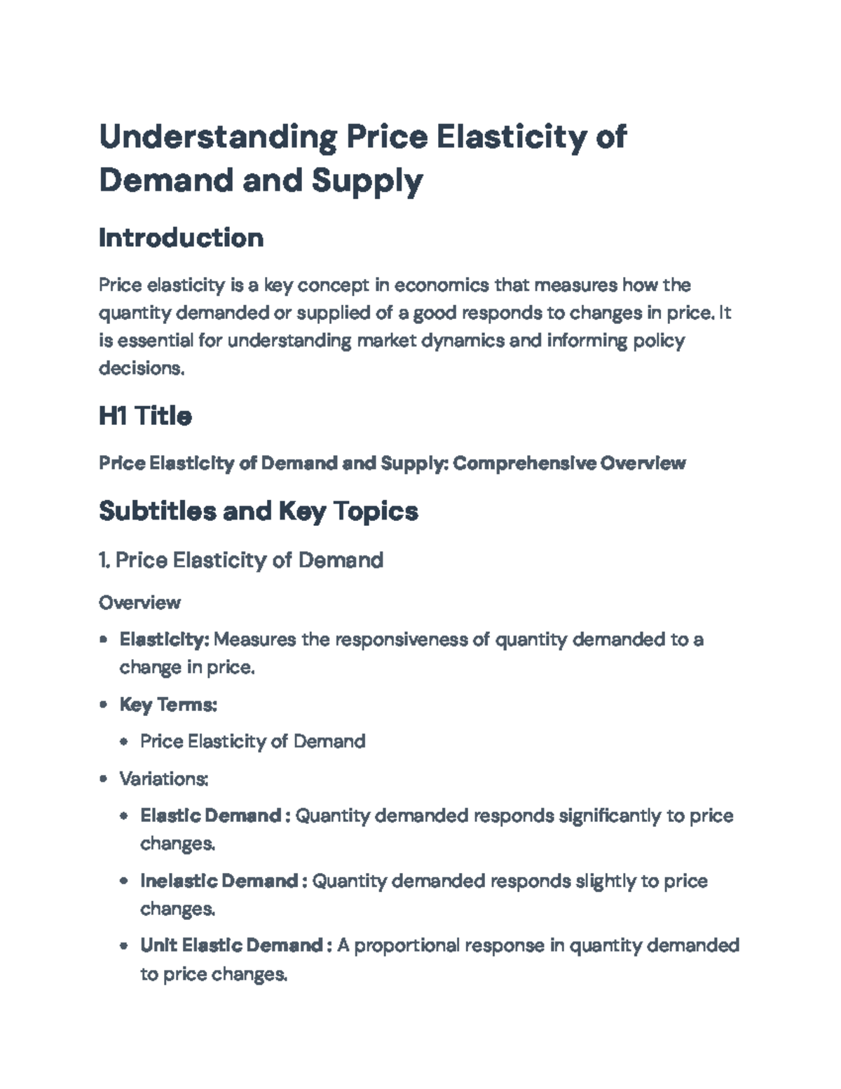 Price Elasticity of Demand and Supply: Insights and Applications ...