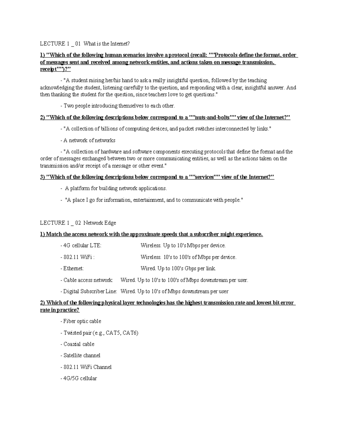 LECTURE 1-3 _ Midterm Review on Internet Protocols and Networking ...