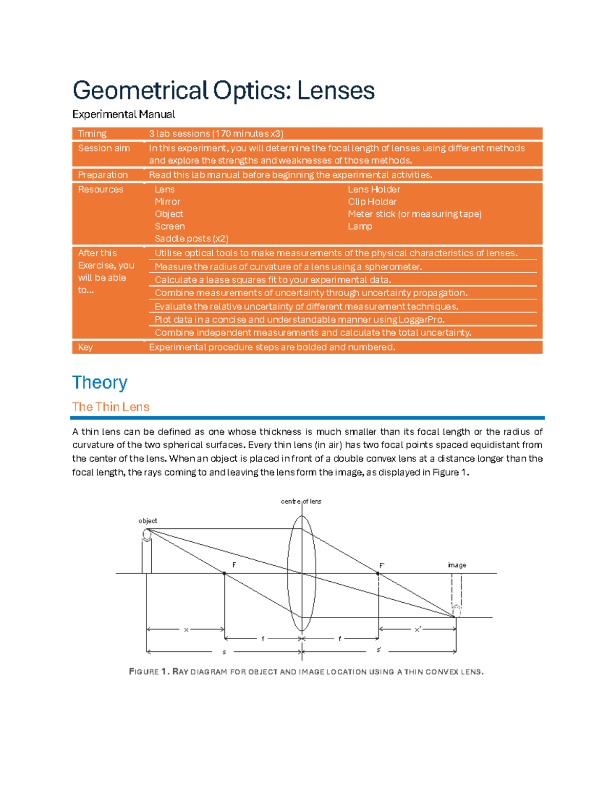 Lab Manual - Unit 2 - Lenses: Focal Length Measurement Techniques - Studocu