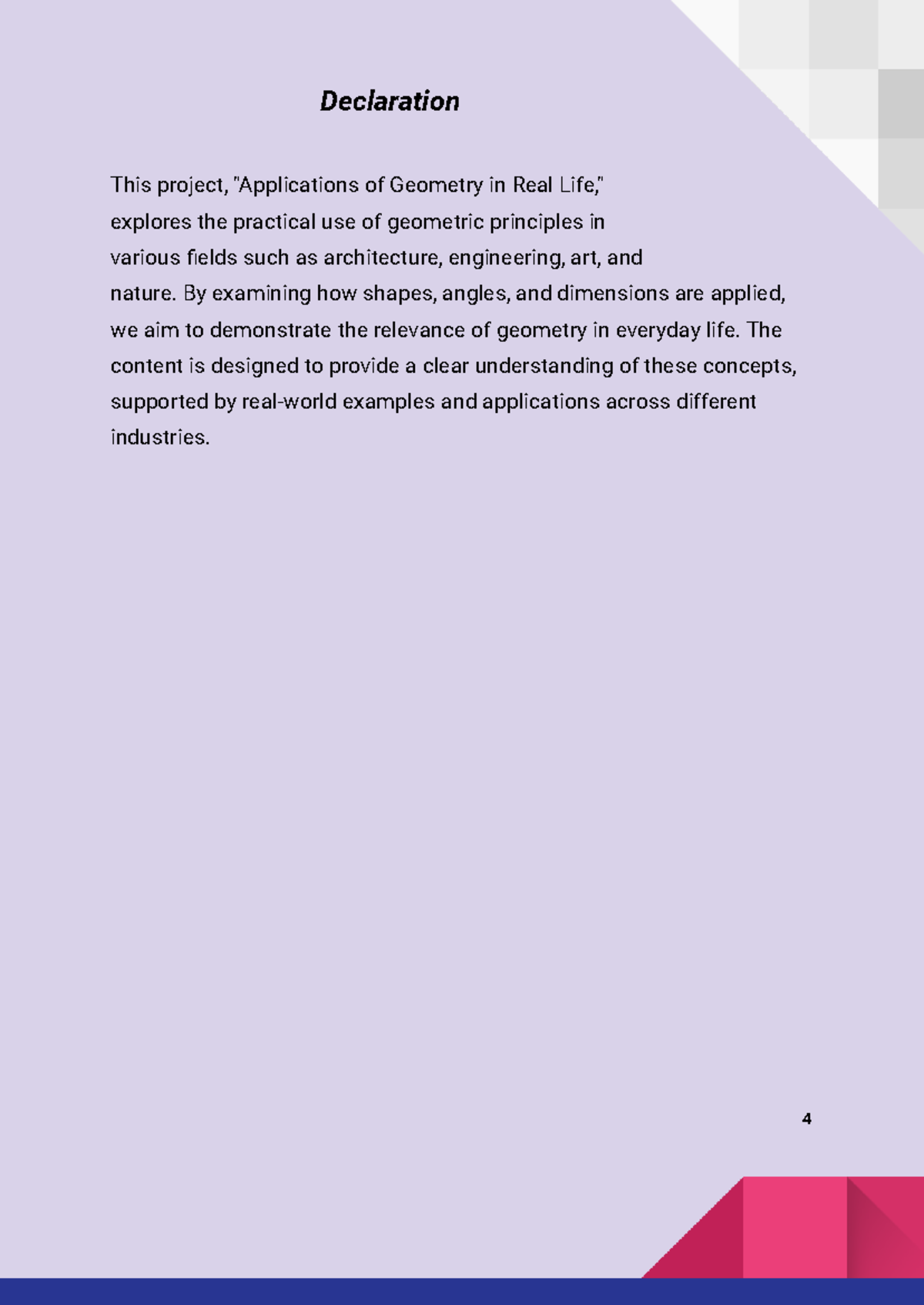 Applications of Geometry in Real Life: A Practical Insight - Studocu