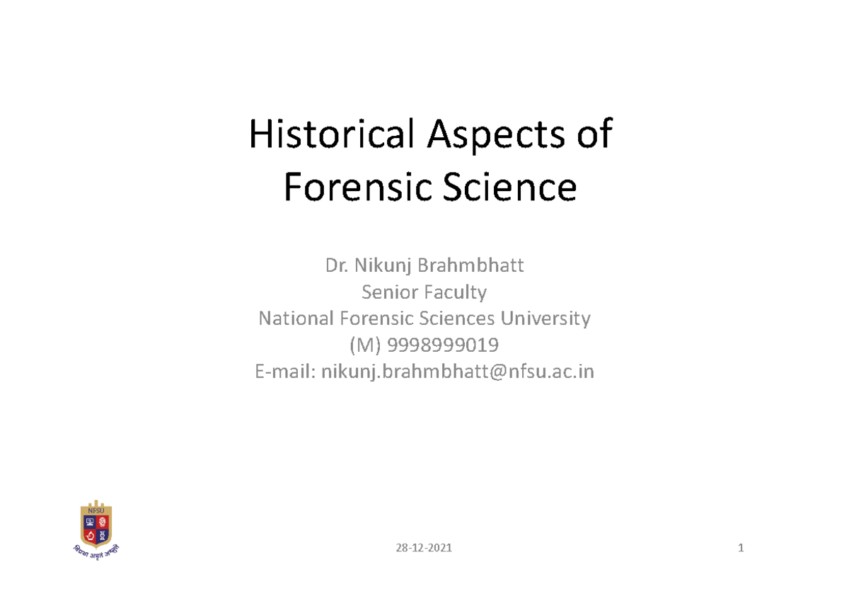 Historical Development of Forensic Science - Insights & Milestones ...
