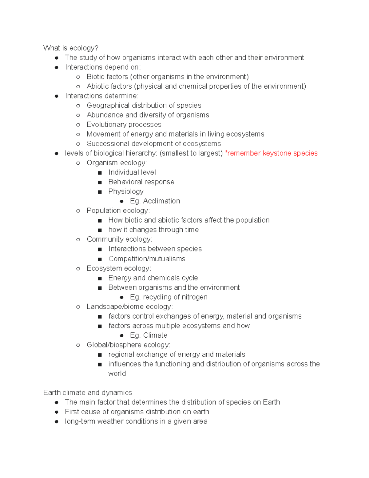 Topic 14: Biosphere and Ecology Notes - Understanding Interactions and ...