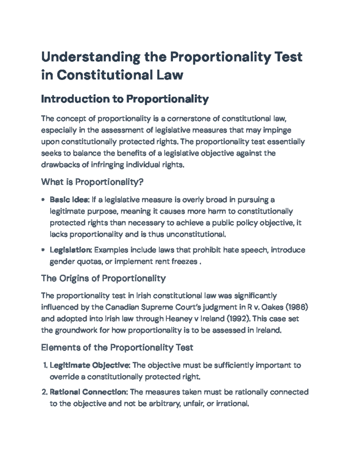 Understanding the Proportionality Test in Constitutional Law (LAW101 ...