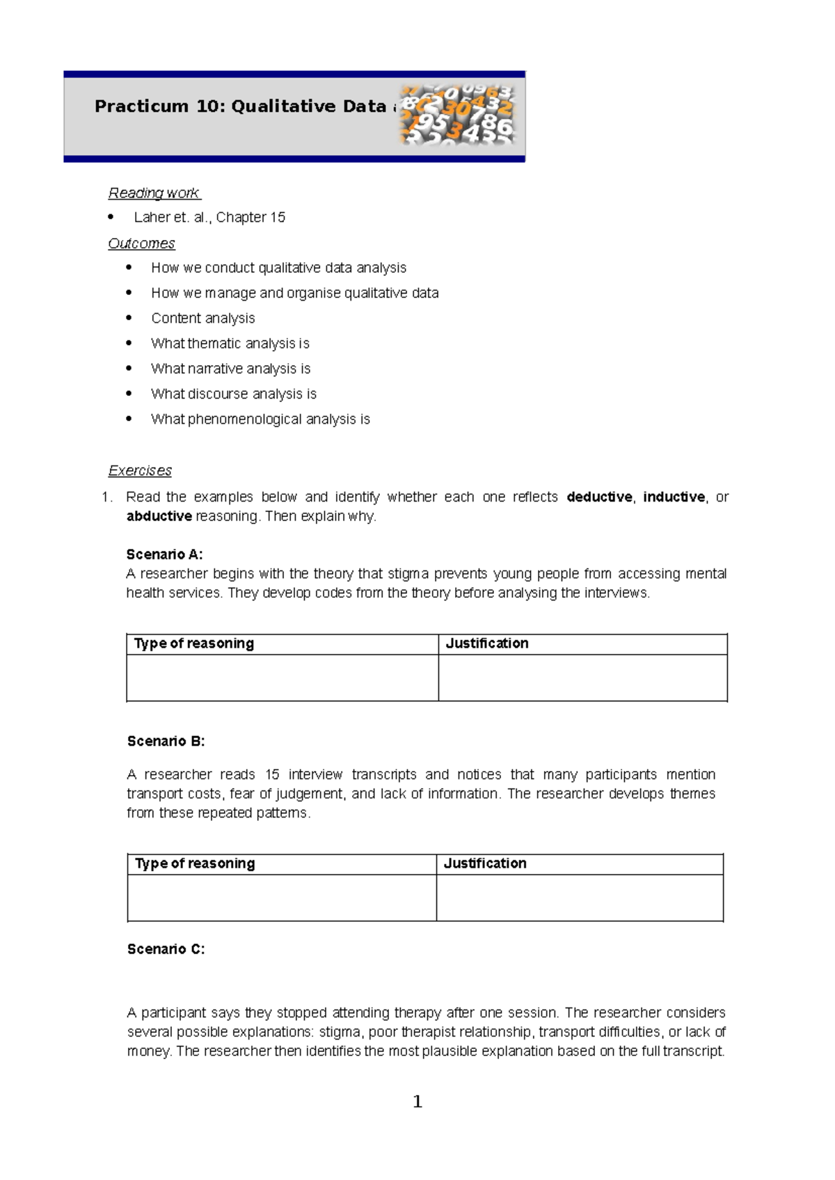 Practicum 10 Activity: Qualitative Data Analysis Questions - PSRM3714 ...
