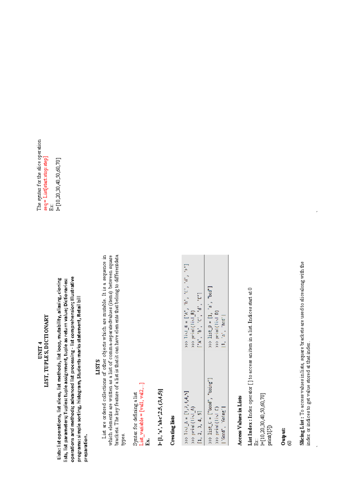 4th unit python - This is a lecture notes for pspp unit 4 - ` UNIT 4 ...