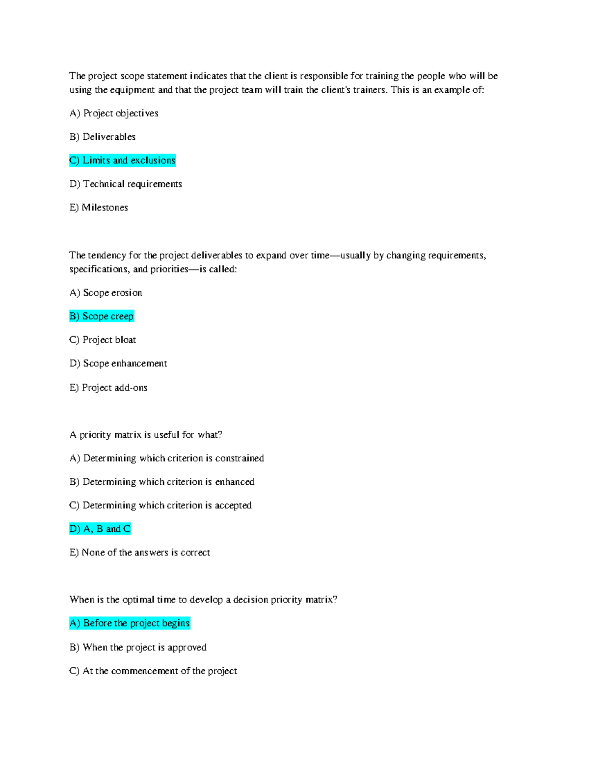 Ch 4 Project Management: Understanding Scope and Deliverables - Studocu