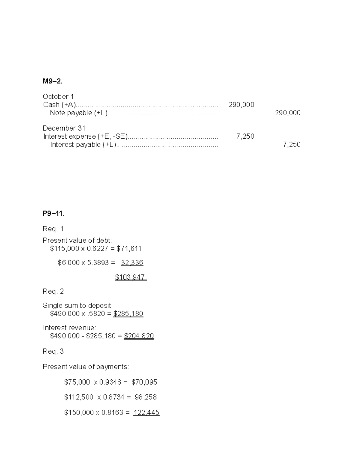Chapters 9 10 in class practice solutions - Intro Financial Accounting ...