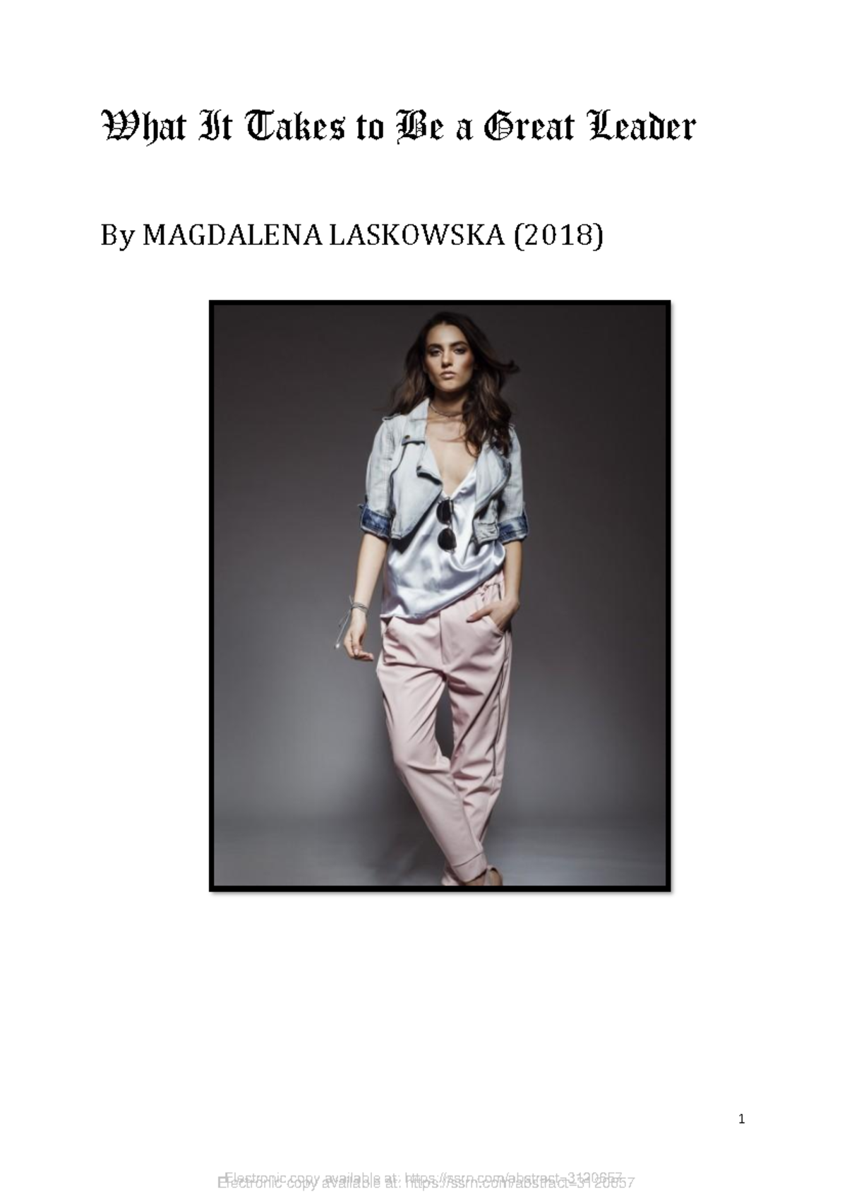 What It Takes to Be a Great Leader: Insights and Characteristics - Studocu