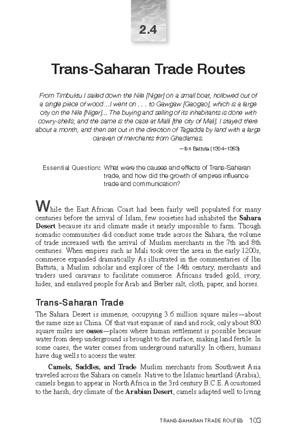 Trans-Saharan Trade Routes: Impact on West African Empires - Studocu