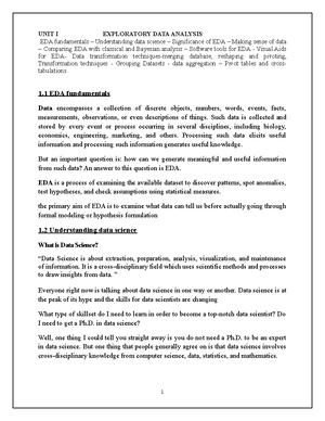 Unit 5 Time series Data Analysis - AD DATA EXPLORATION AND VISUALIZATION Unit 5 TIME SERIES ...