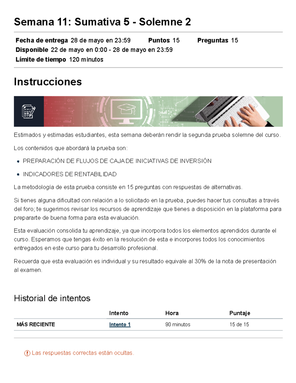 Semana 11 Sumativa 5 - Solemne 2 202305.1850 IngenieríA EconóMICA - Semana 11: Sumativa 5 ...