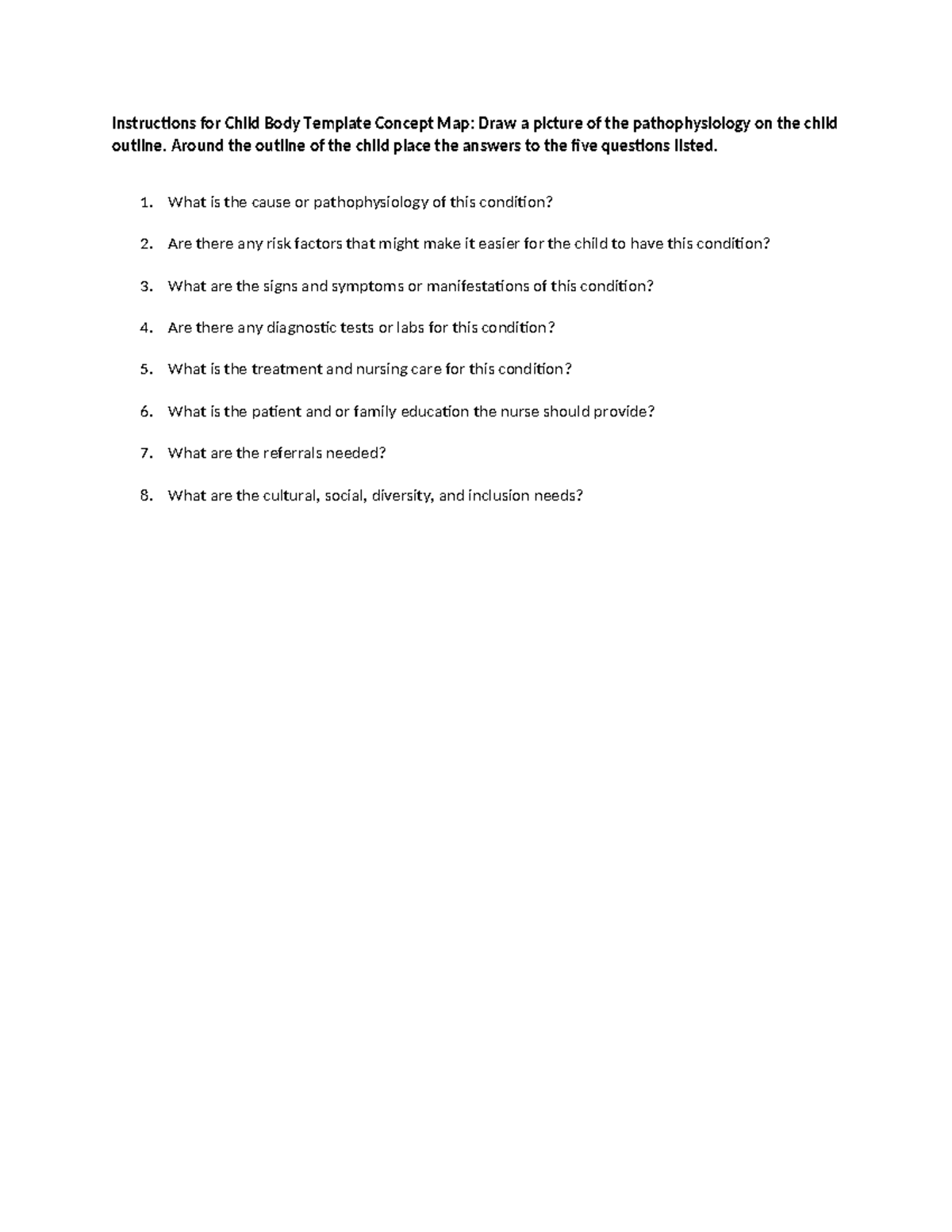 Pediatric+body+template+with+instructions - Instructions for Child Body ...