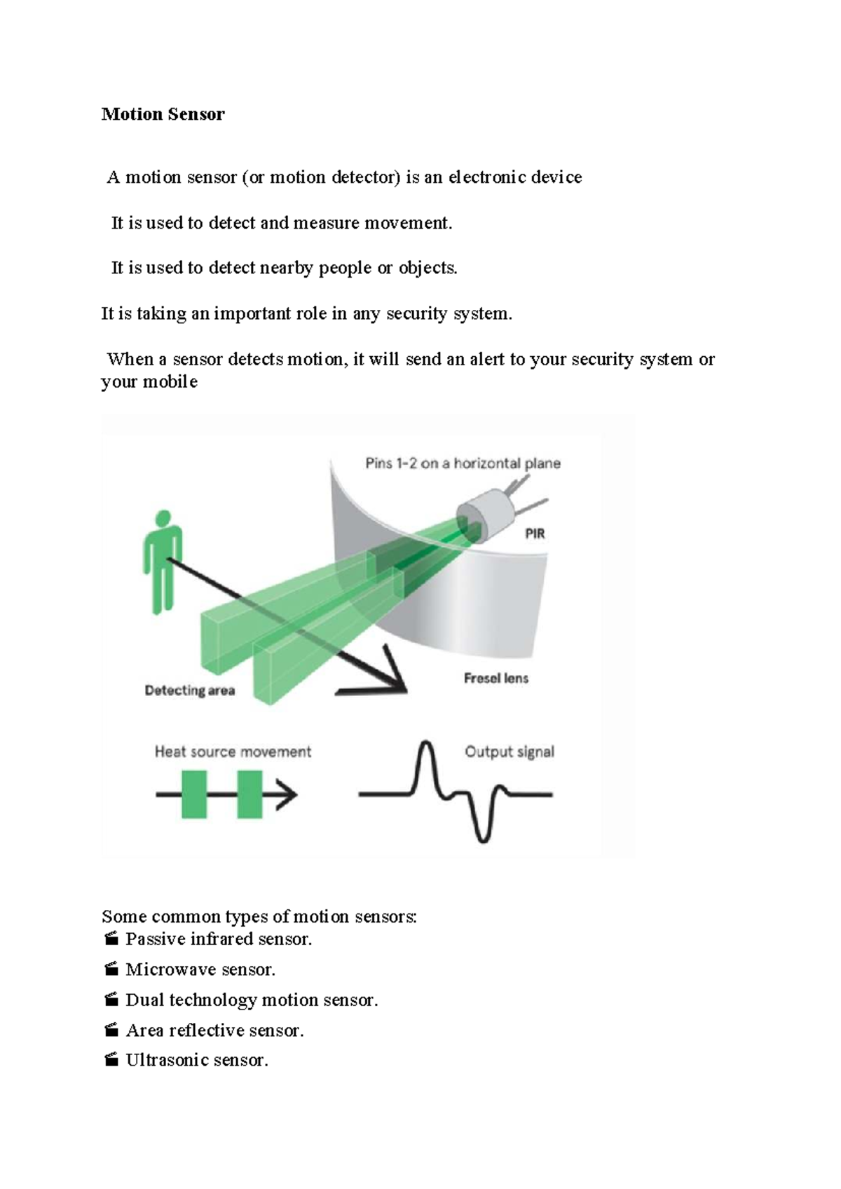 Unit 2 - Motion Sensors Overview and Applications - Studocu