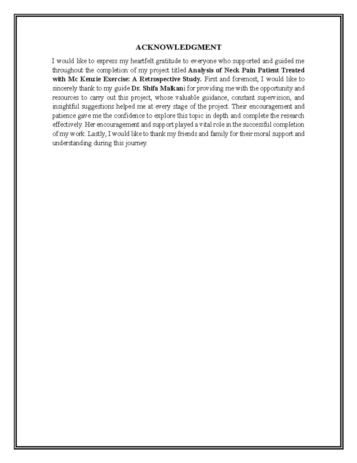 Analysis of Neck Pain Management with McKenzie Exercises: A ...