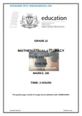 FS Maths Literacy Grade 12 September 2024 P2 and Memo - Grade 12 Prep ...