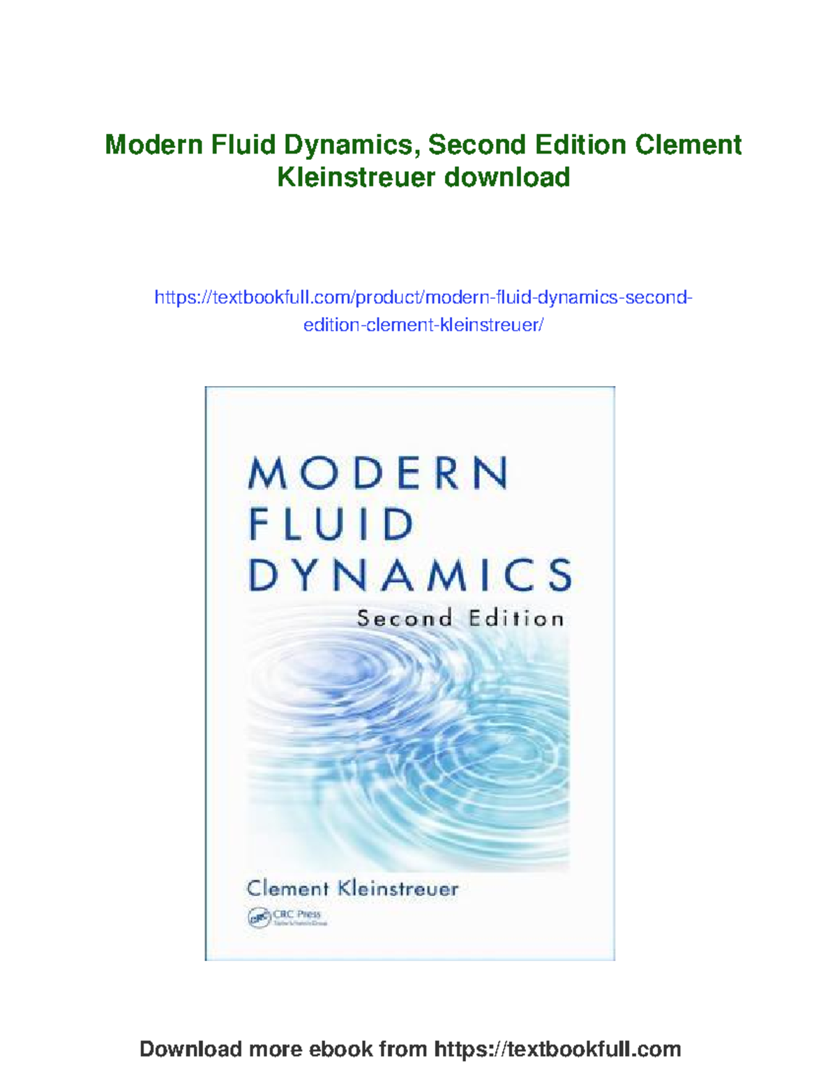 Modern Fluid Dynamics: Key Concepts and Applications (2nd Ed.) - Studocu