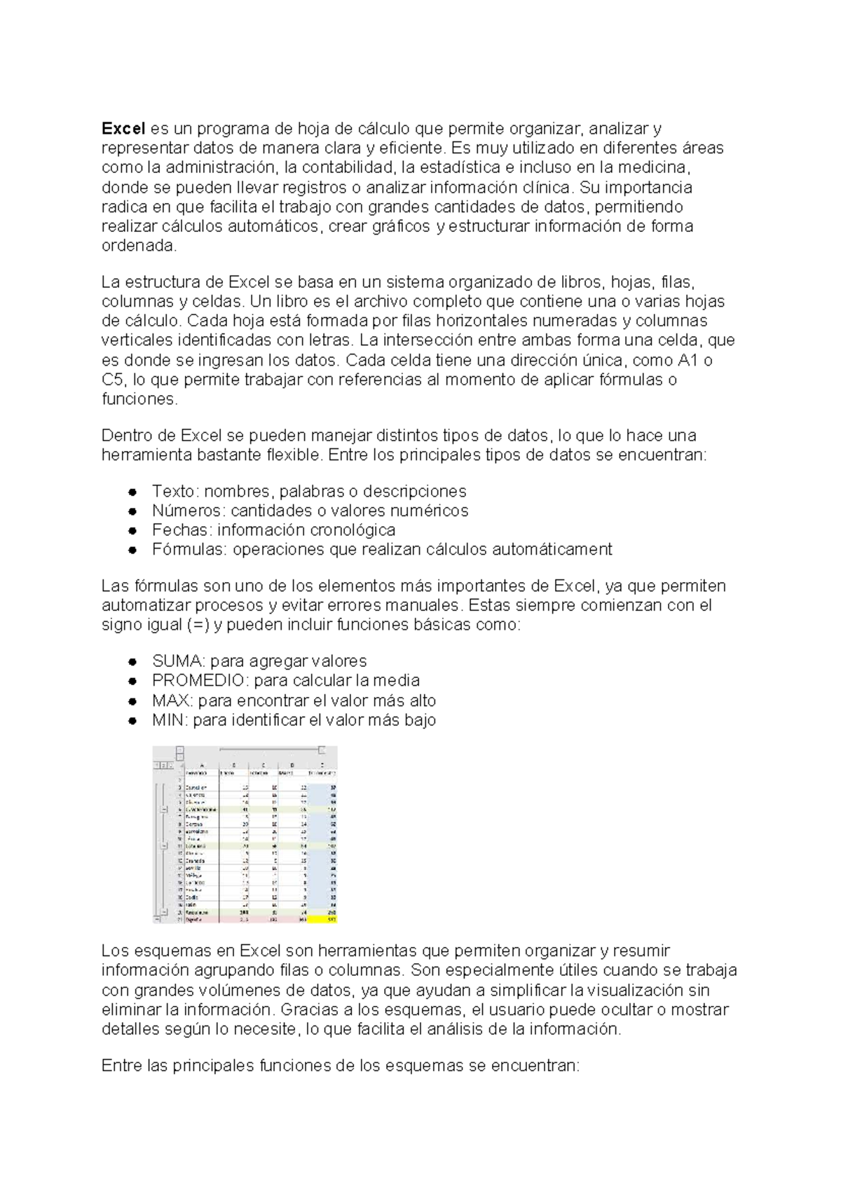 Resumen de Excel: Herramientas y Funciones Esenciales (1) - Studocu
