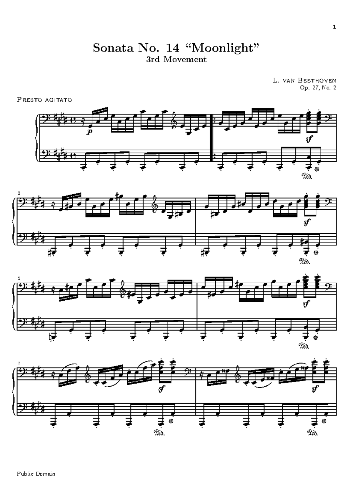 Beethoven's Sonata No. 14 "Moonlight" Op. 27, No. 2 - 3rd Movement ...