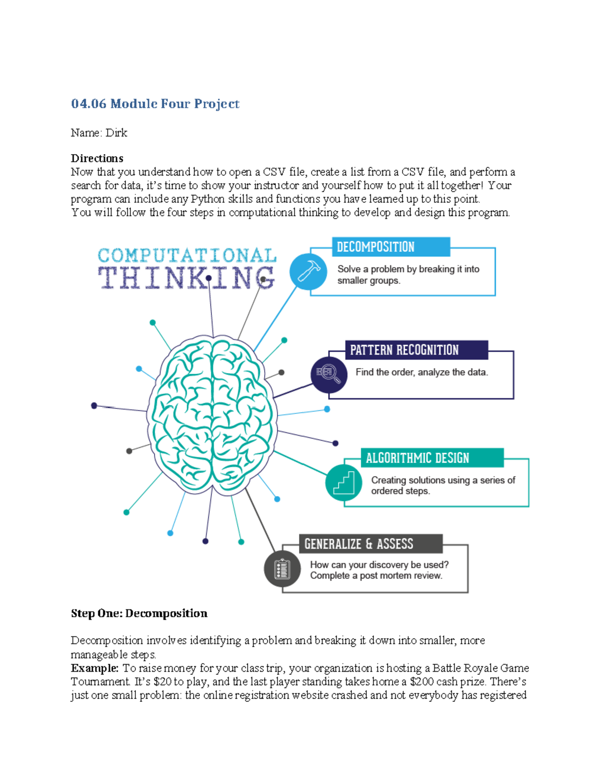 Module Four Project: Python Program for Battle Royale Tournament ...