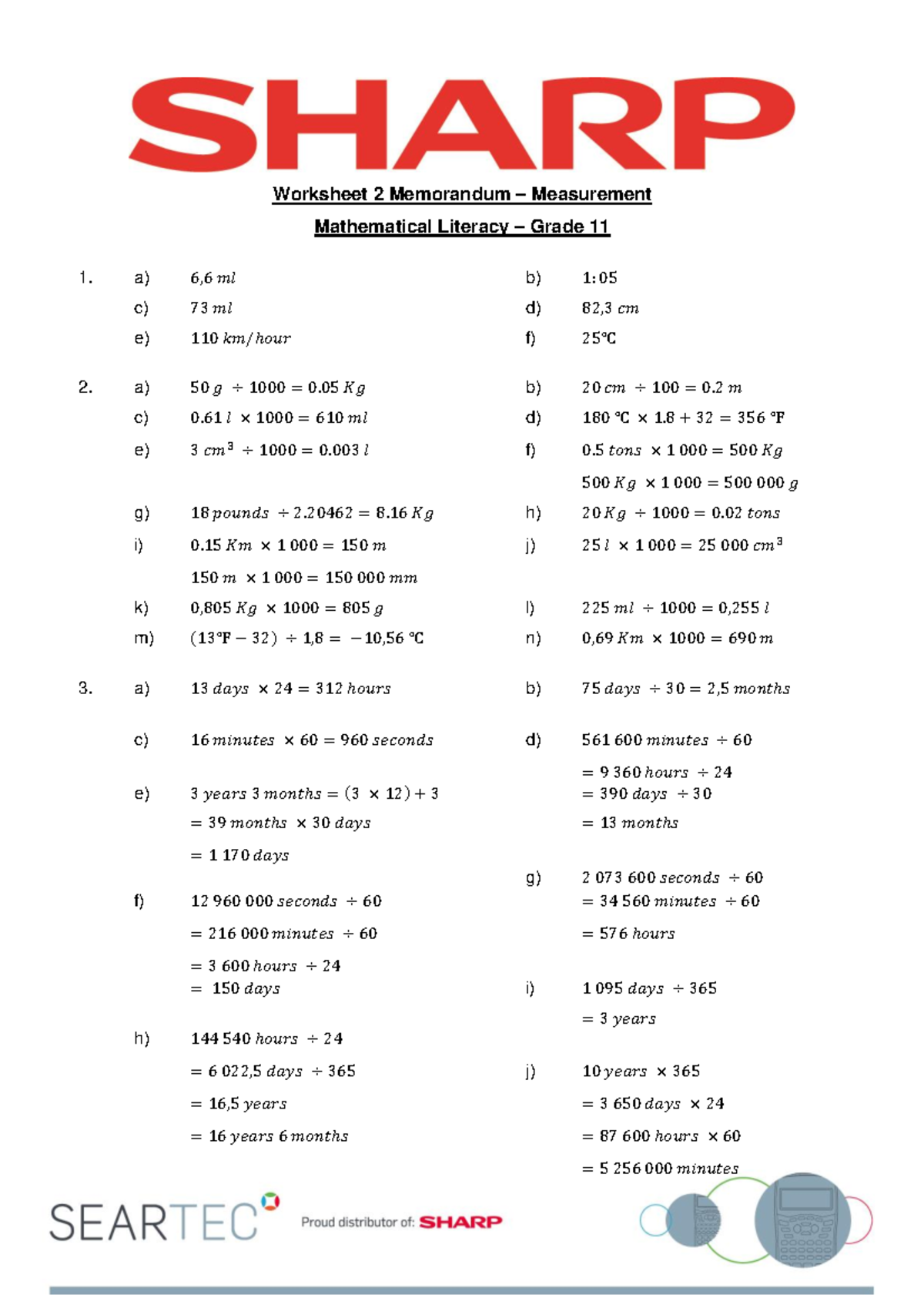 1550494400 worksheet 2 memorandum measurement grade 11 math literacy ...