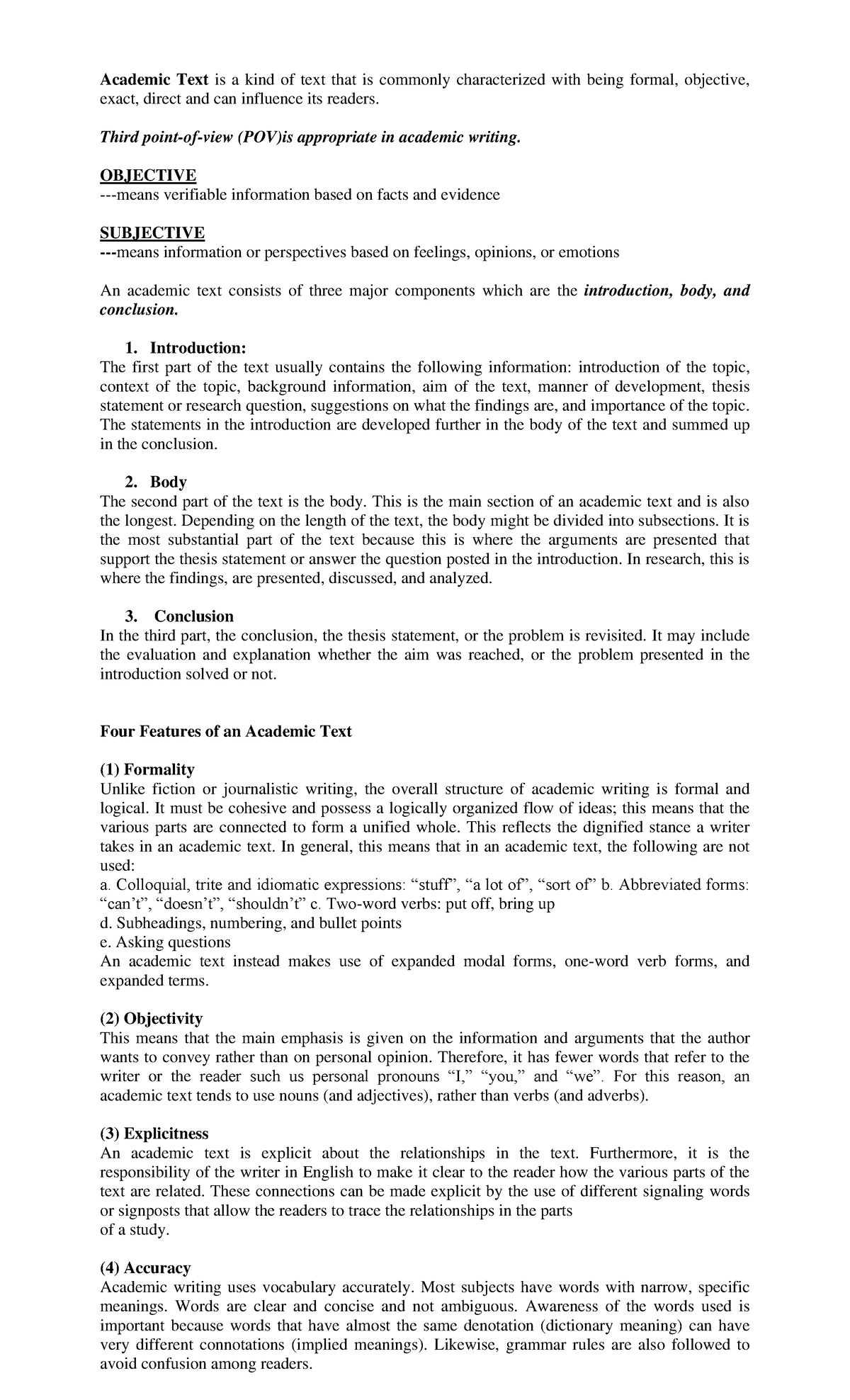 EAPP Reviewer: Academic Text Structure & Key Features for 3rd Quarter ...