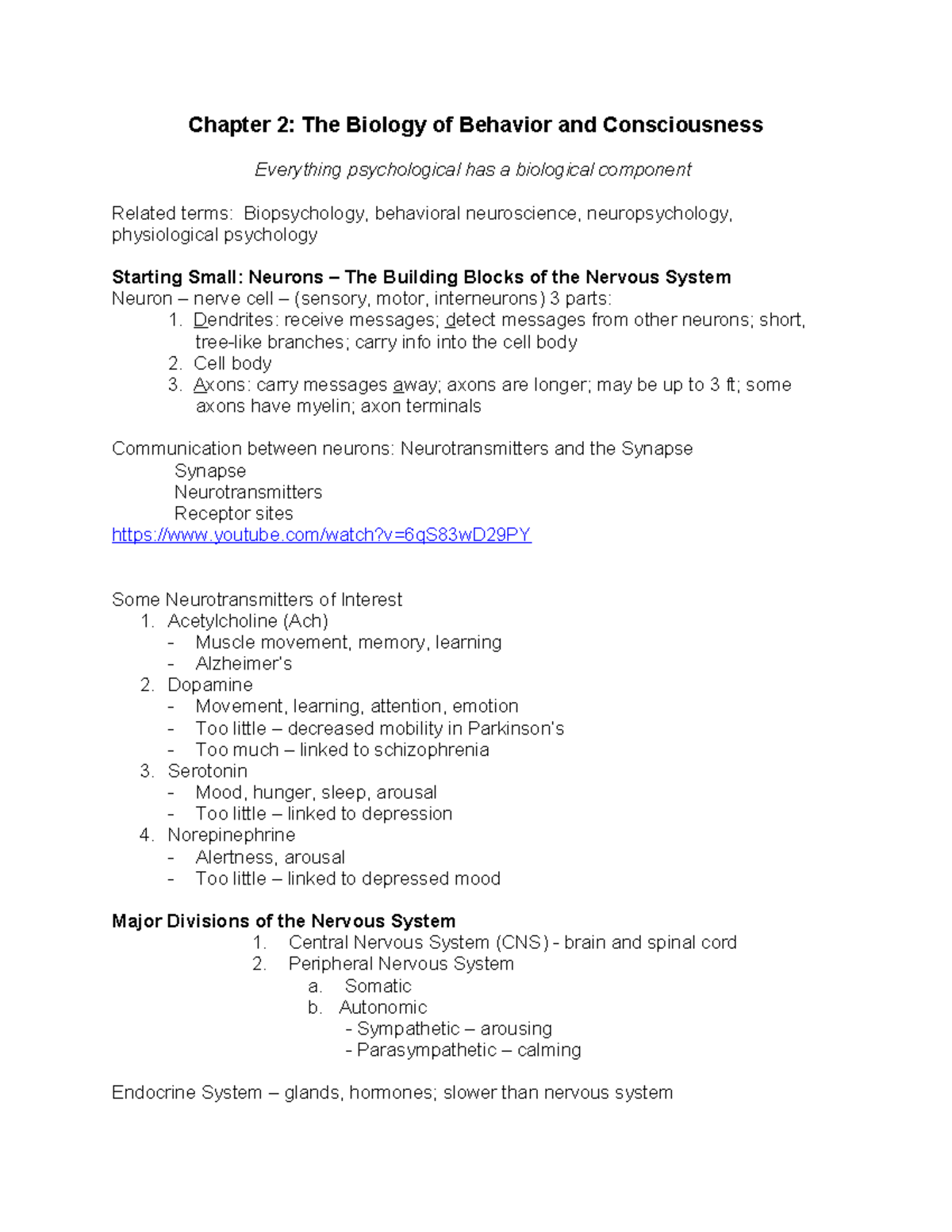 Biopsychology 101: Neurons, Brain Structures & Consciousness Overview ...