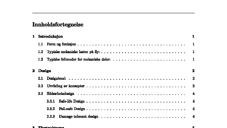 Kompendium for FLYT2201: Design og Strukturer i Luftfart - Studocu