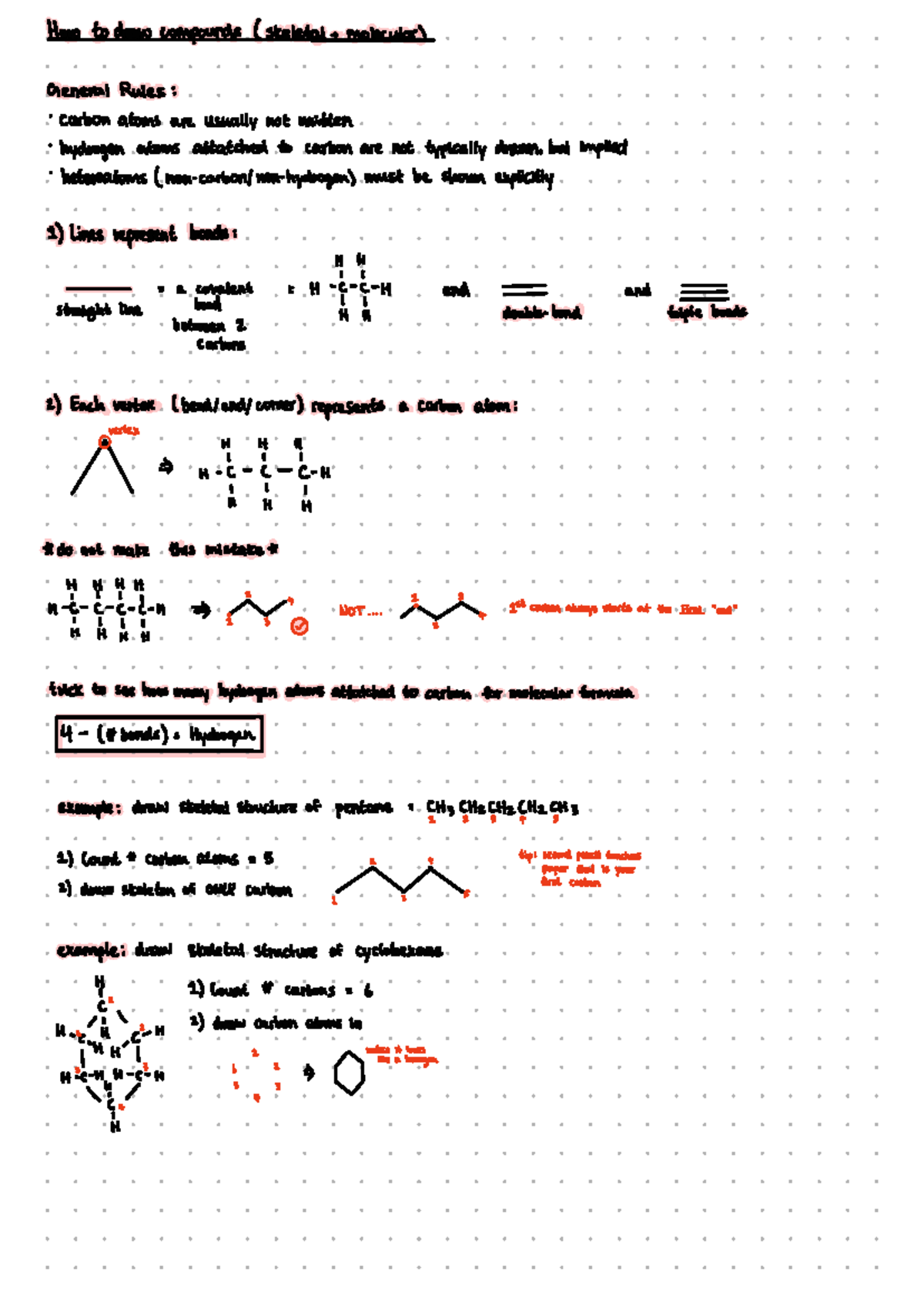 Skeletal Drawings - General Rules and Tips for Compounds - Studocu