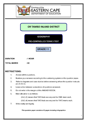 Resource Use and Sustainability - GRADE 9: TERM 4 GEOGRAPHY: LEARNER ...