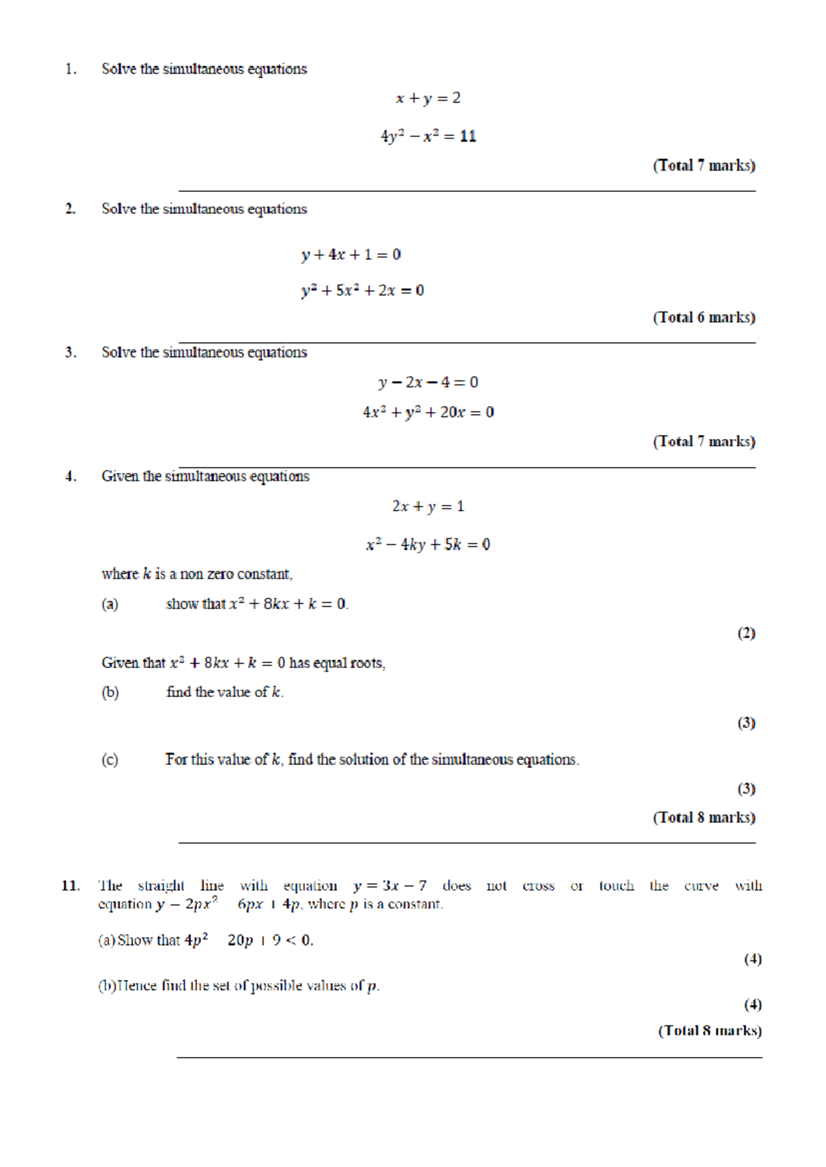 1.5A Simultaneous Equations Exam Q&A Solutions - Studocu