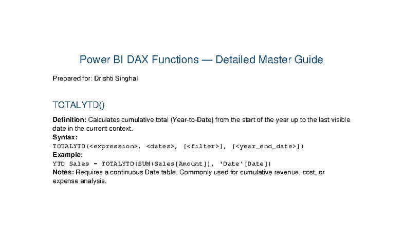 Power BI DAX Functions Master Guide - Power BI DAX Functions — Detailed ...