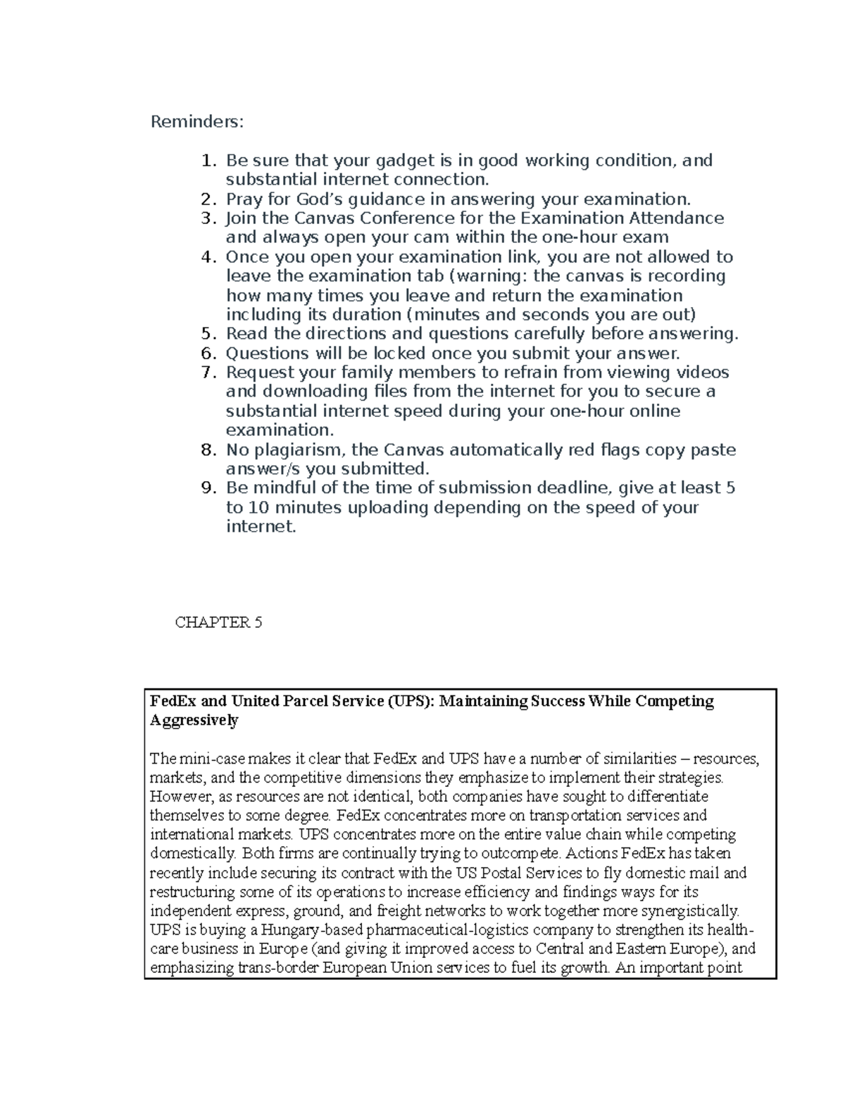 Final Exam STRATMA - Exam Reminders and Case Study Insights - Studocu