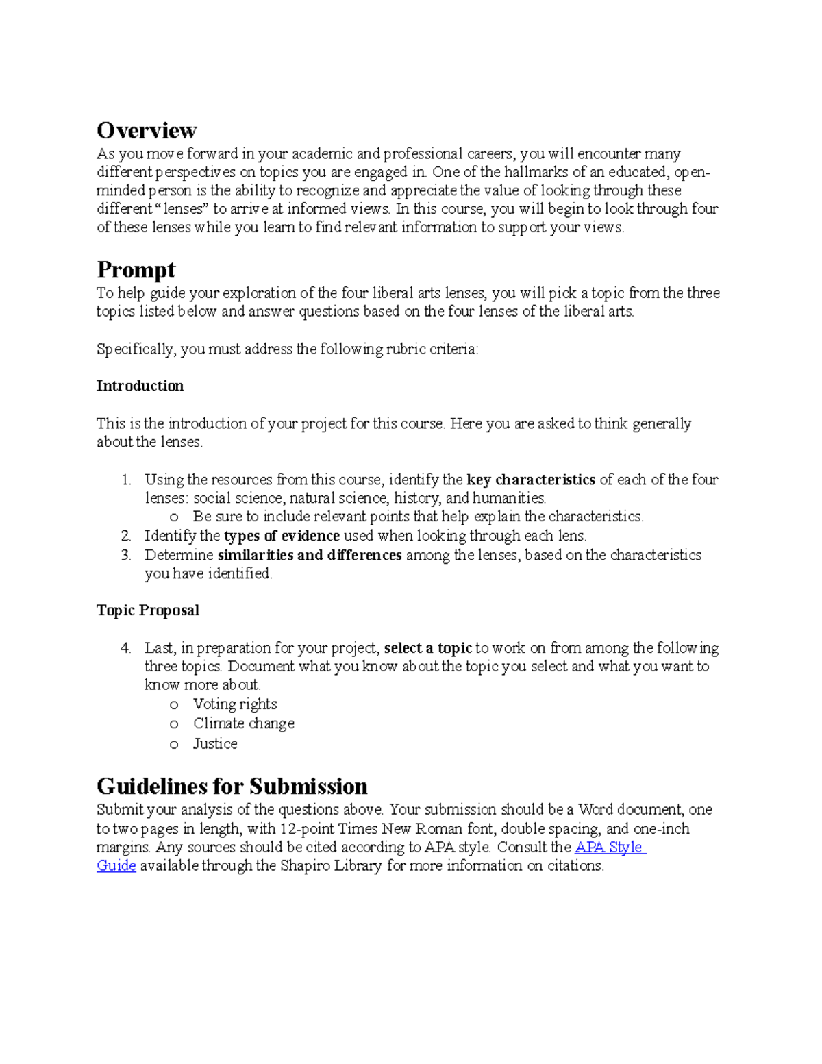 Module 3 Draft Guideline - Overview As you move forward in your ...