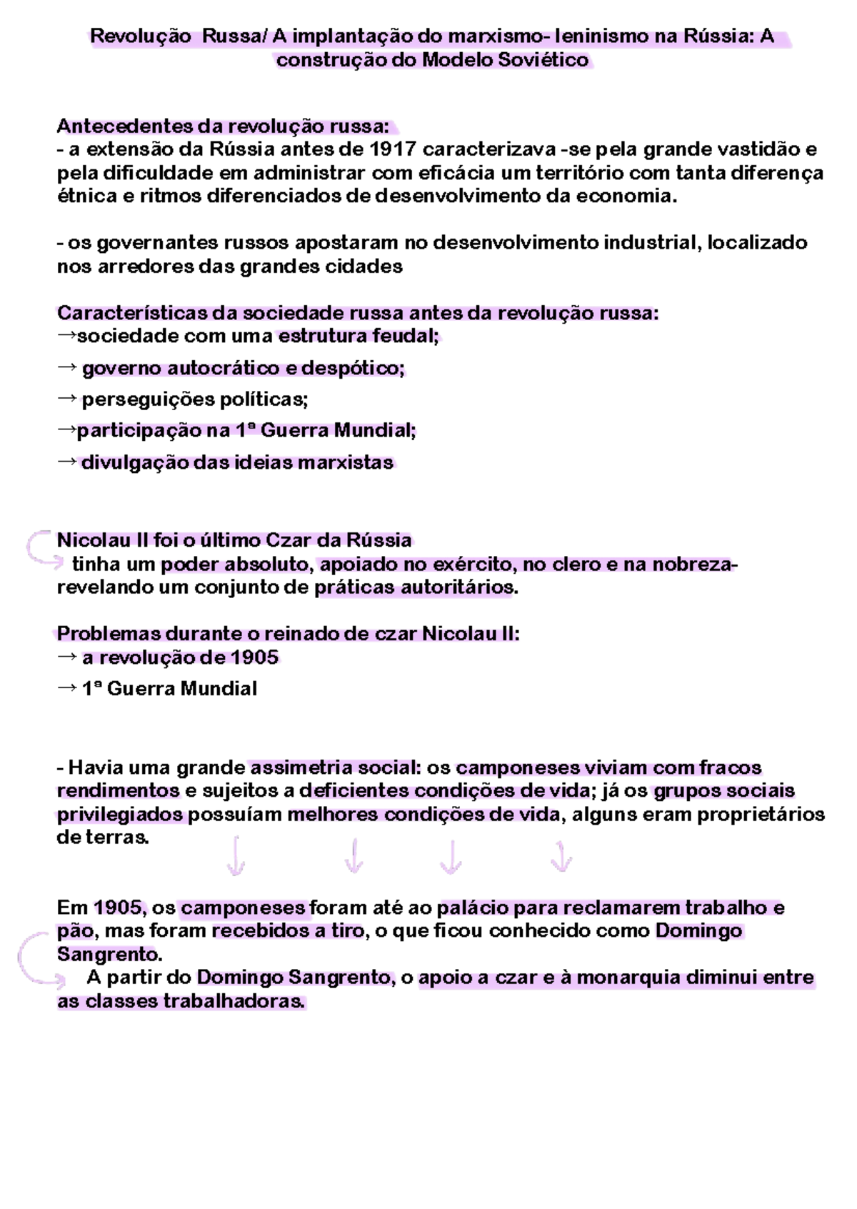 Revolução Russa: Implantação do Leninismo e Construção do Modelo ...