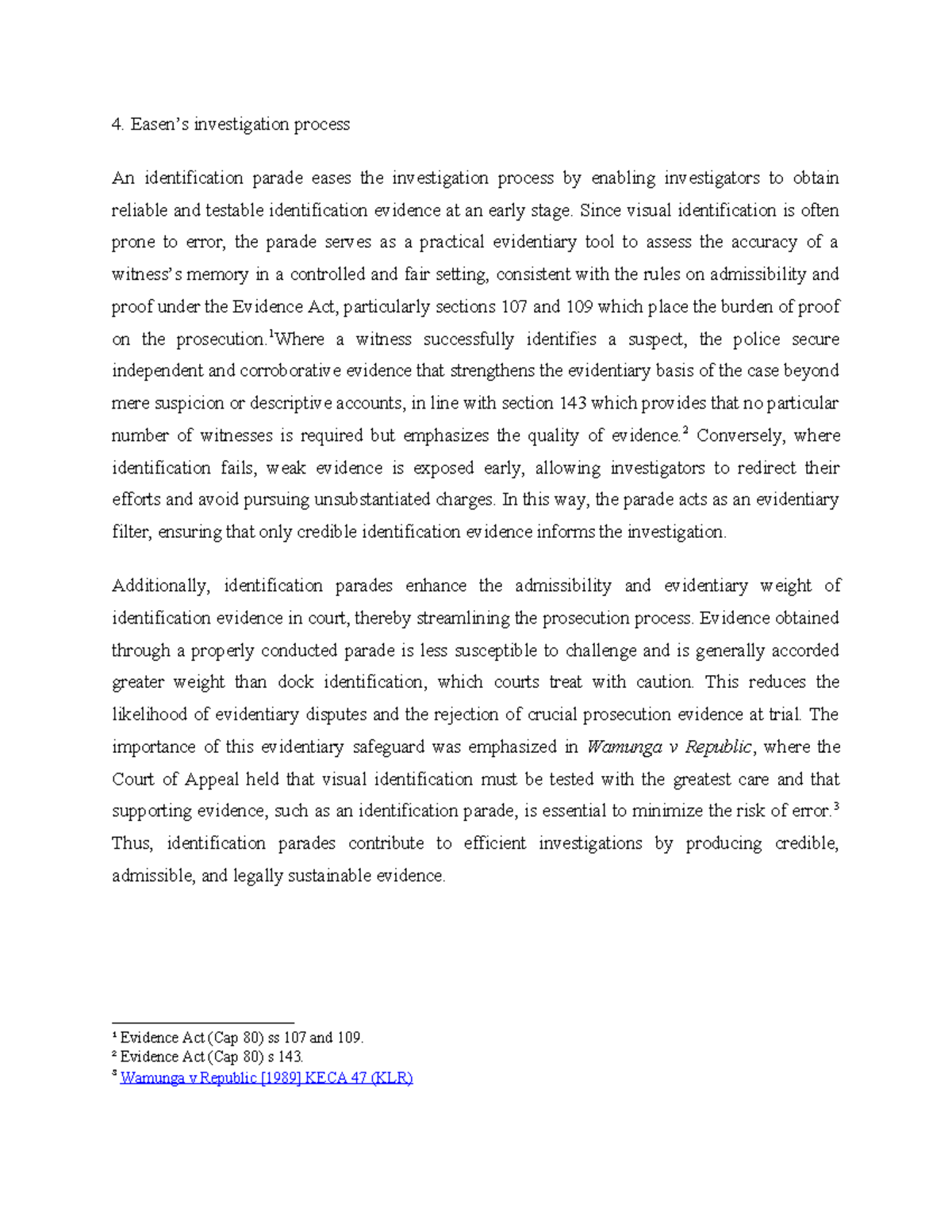 4. Investigation Process: Necessity of Identification Parade in ...