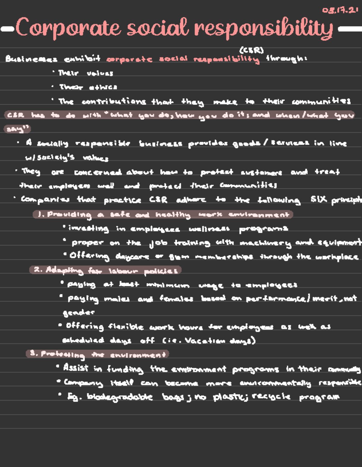 Corporate Social Responsibility (CSR) Overview and Principles - Studocu