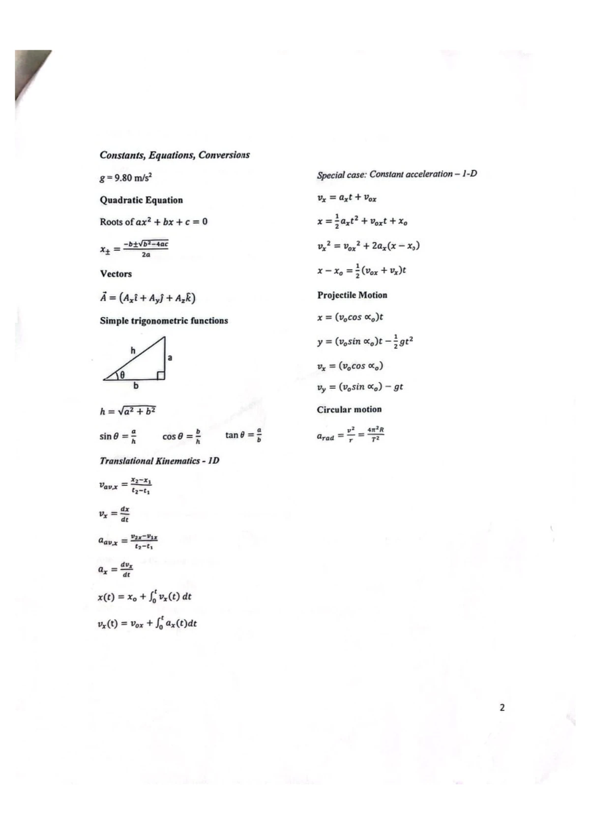 PHYS 101 Midterm Exam 1 Study Guide & Solutions 2021-2022 - Studocu