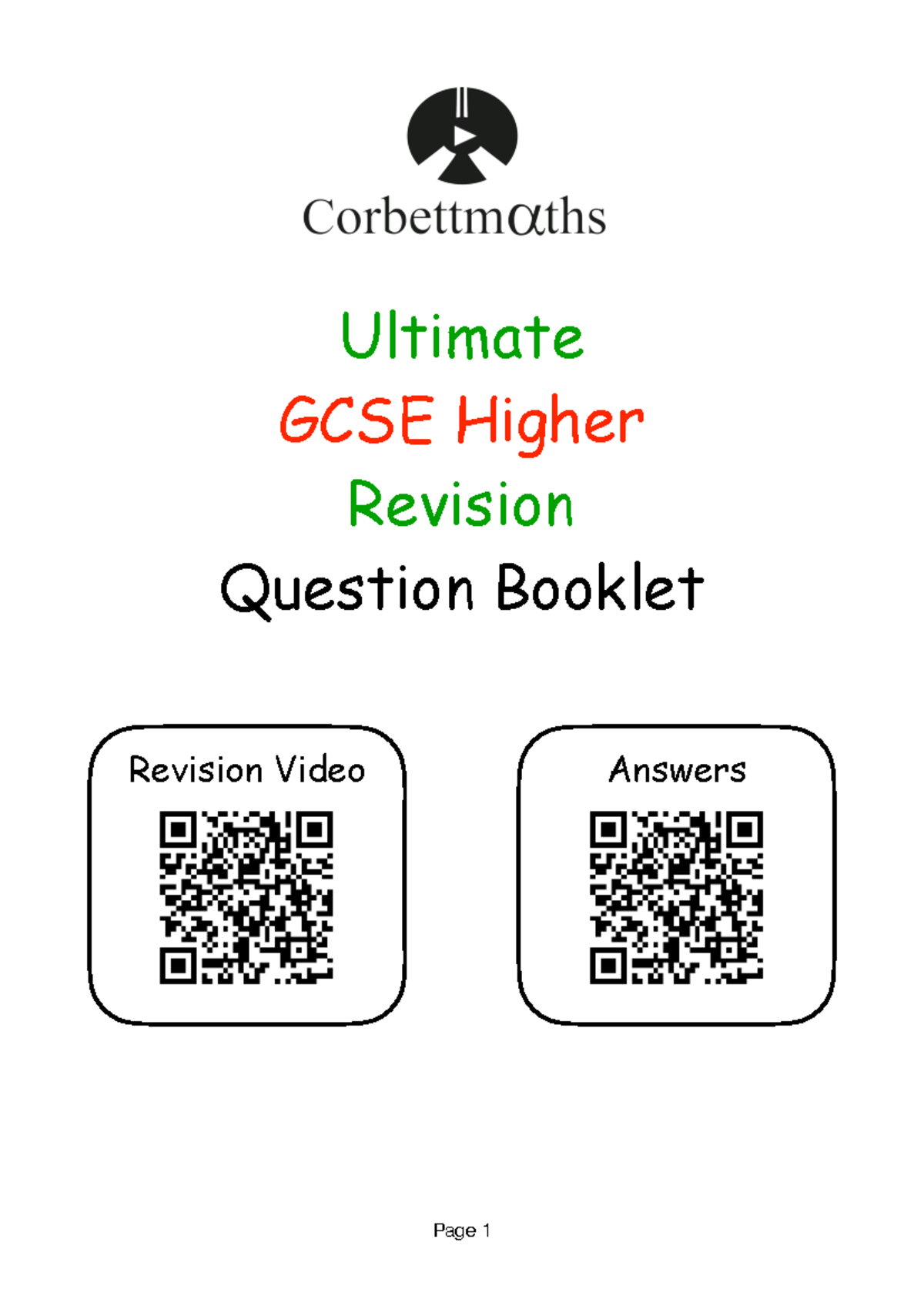 GCSE Higher Revision: Ultimate Question Booklet for Success - Studocu