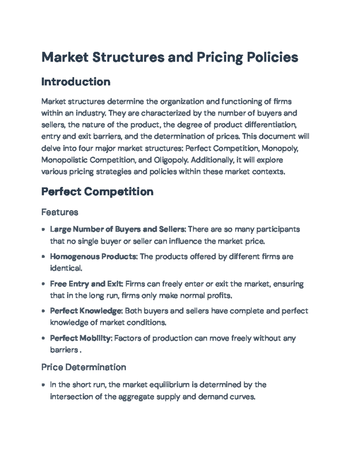 Market Structures & Pricing Strategies: Analysis of Competition Types ...