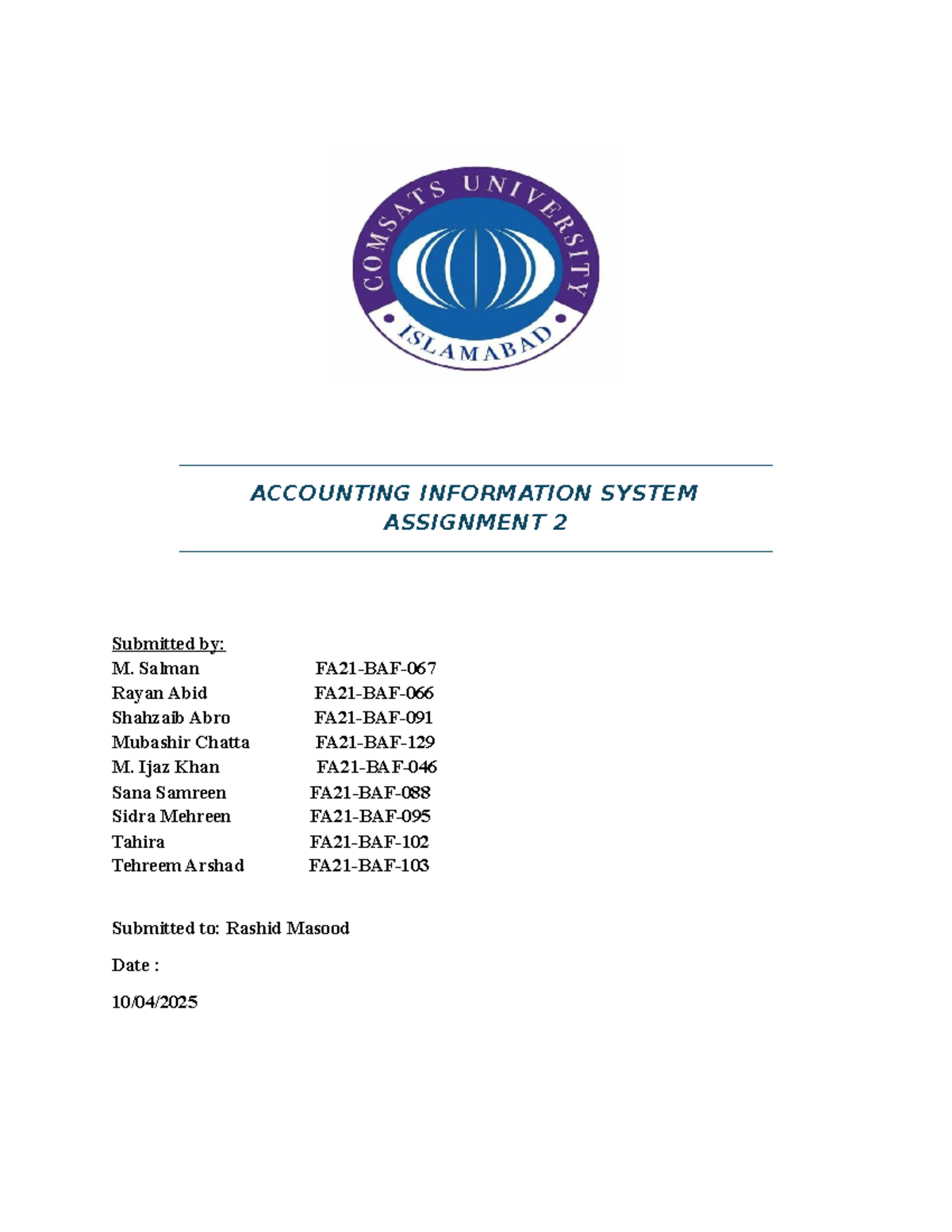 AIS2 - accounting information system assignment 2 on NK trading corporation - Studocu