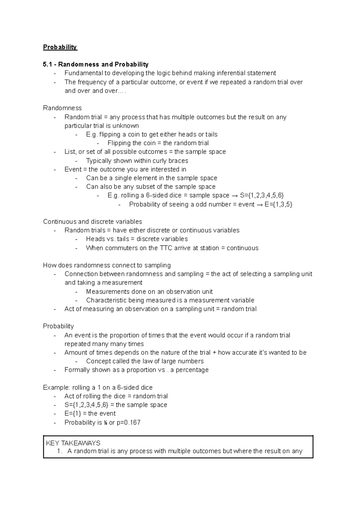 Probability 5.1 & 5.2: Understanding Randomness & Distributions - Studocu
