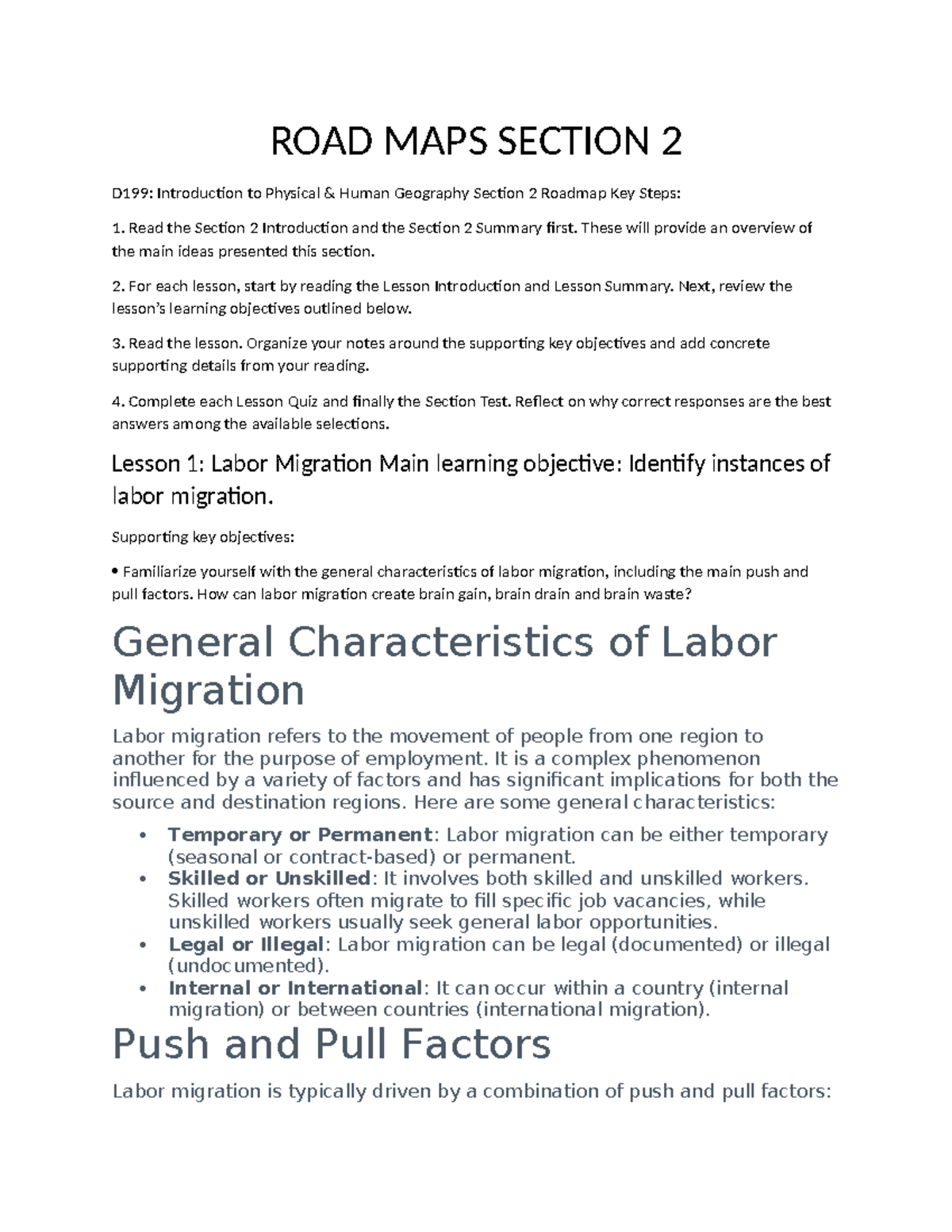 ROAD MAPS Section 2 of 3 - ROAD MAPS SECTION 2 D199: Introduction to Physical & Human Geography ...